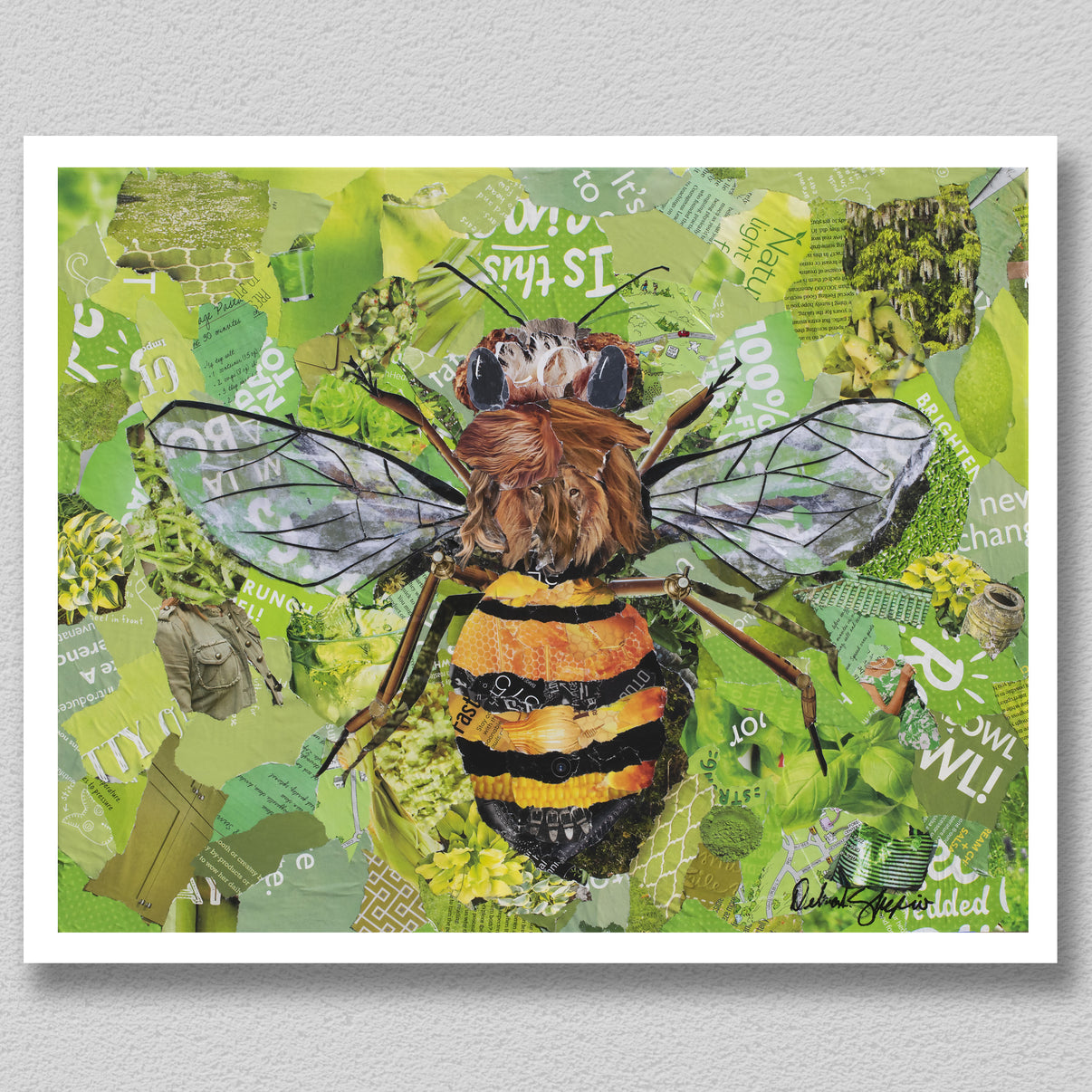 Honey Bee Collage Art by Akron Collage Artist Deborah Shapiro – Deborah ...