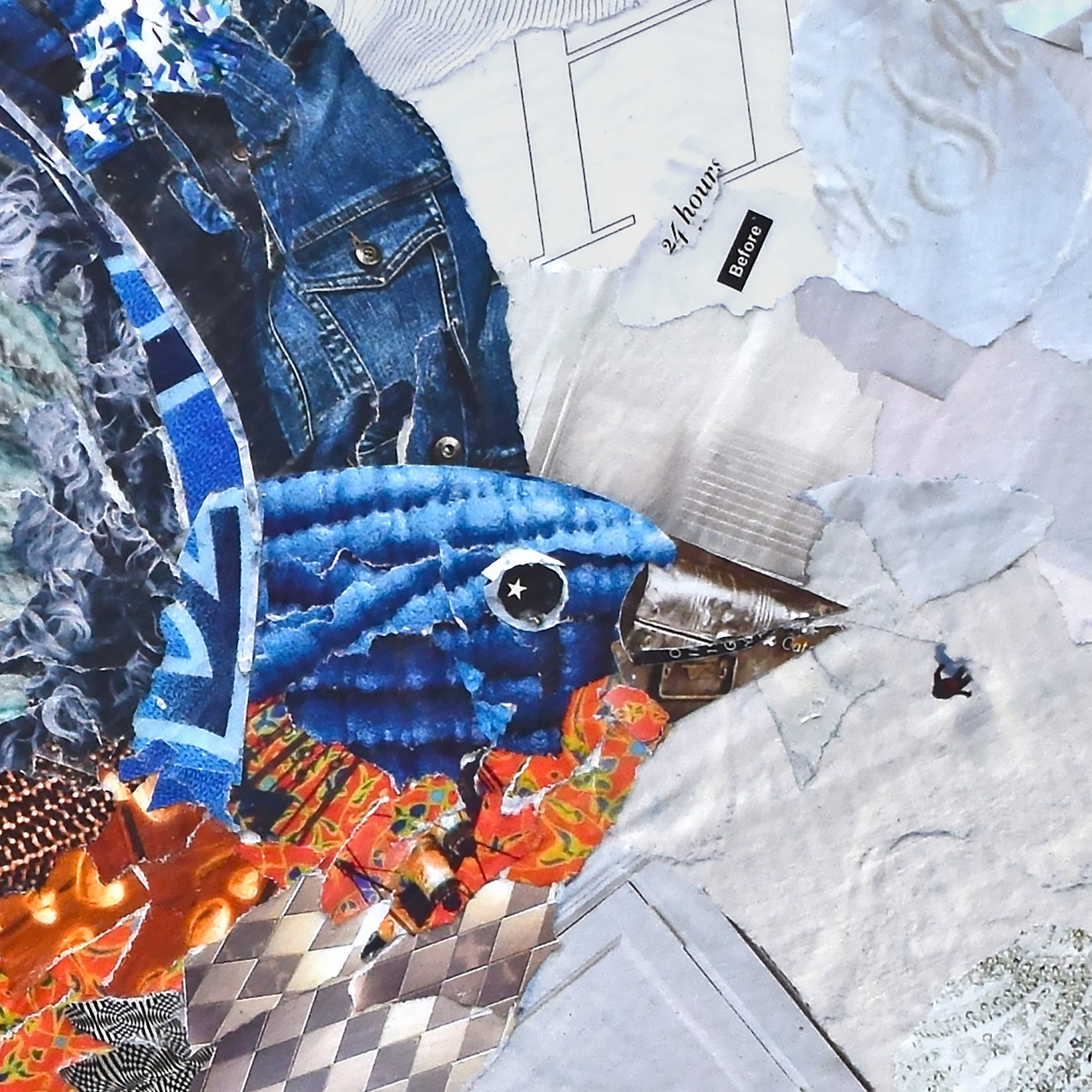 Blue Bird Collage by Collage Artist Deborah Shapiro – Deborah Shapiro Art