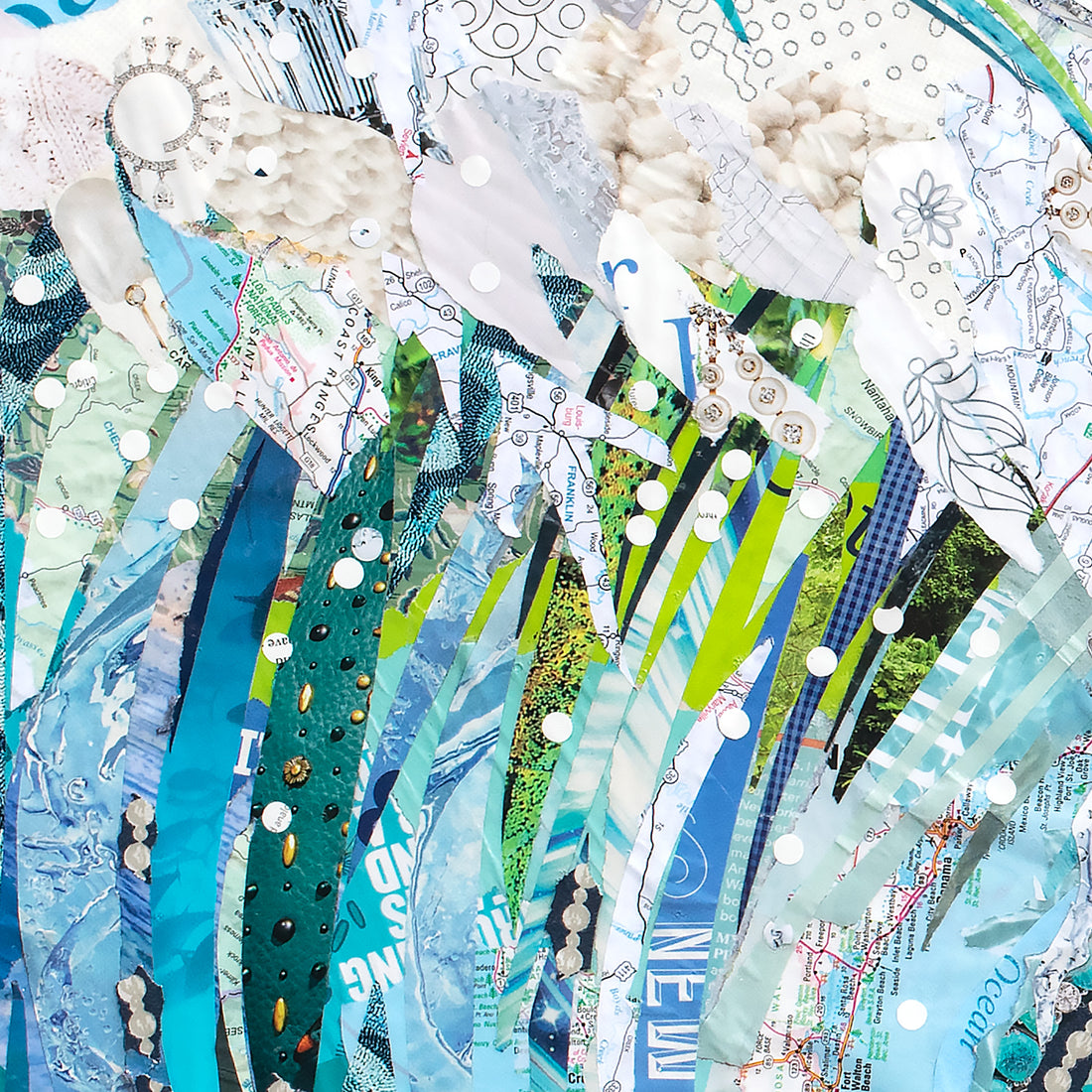 Ocean Wave Mixed Media Art – Deborah Shapiro Art