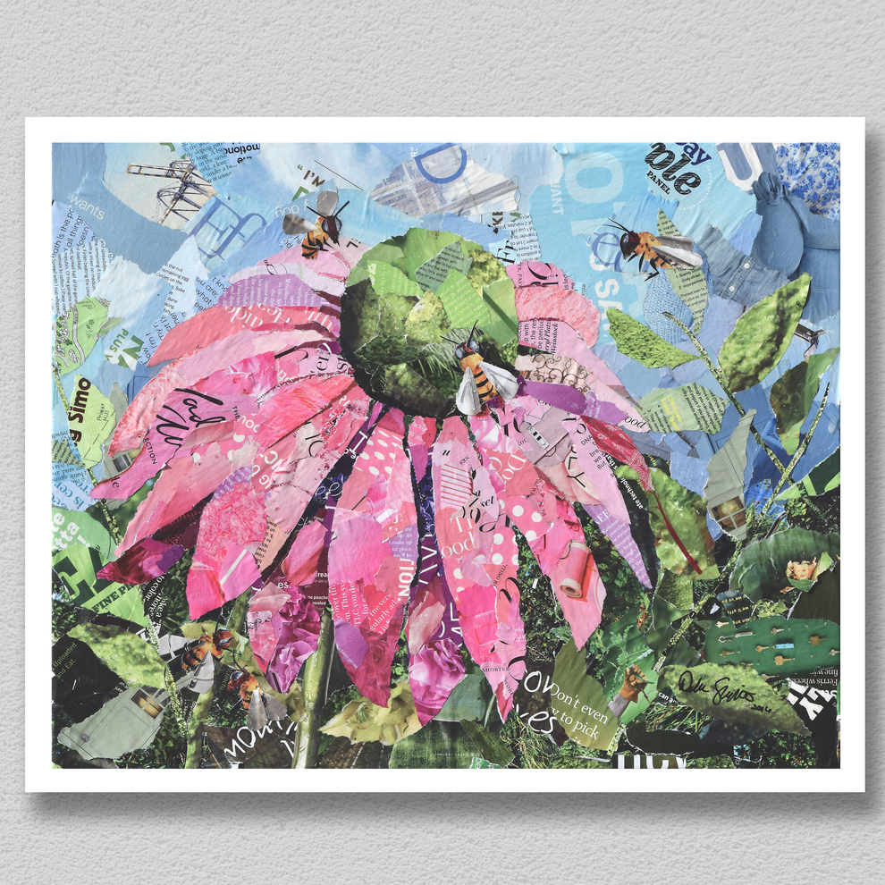 Bees and Flower Art – Deborah Shapiro Art