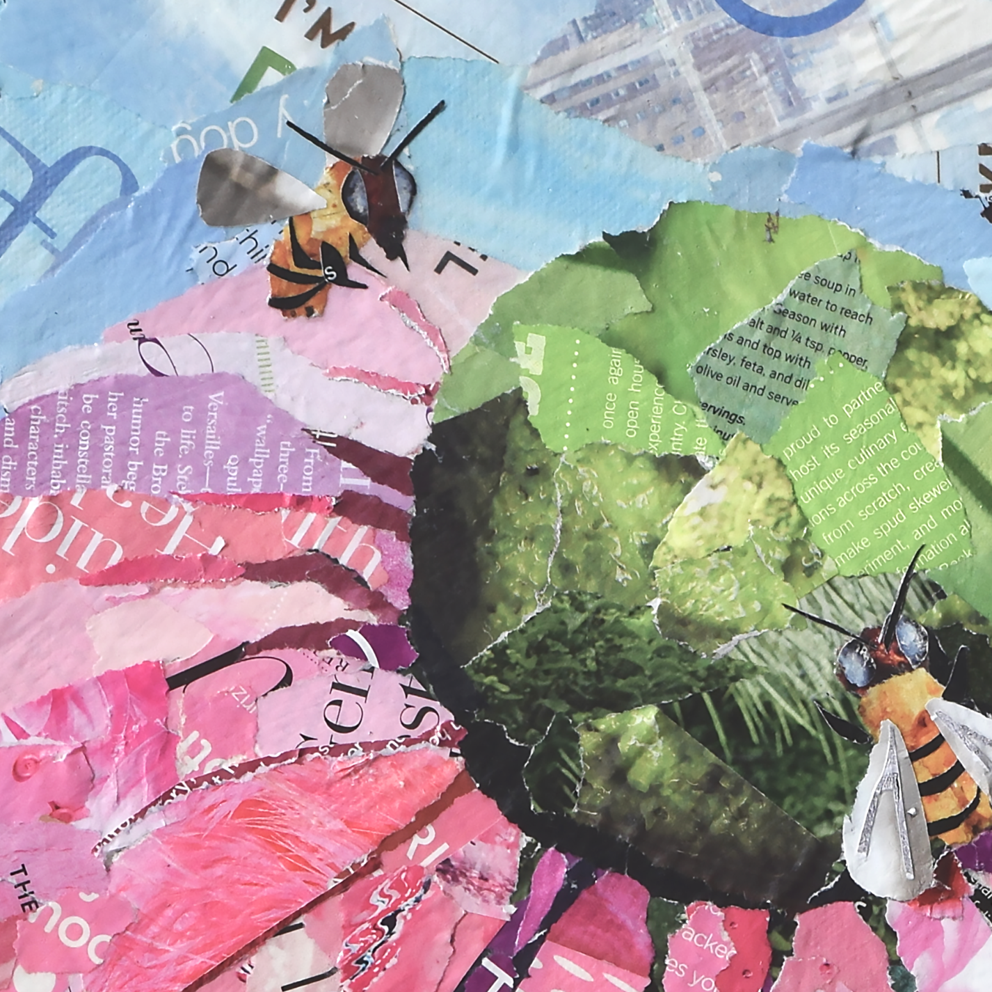 Bees and Flower Art – Deborah Shapiro Art