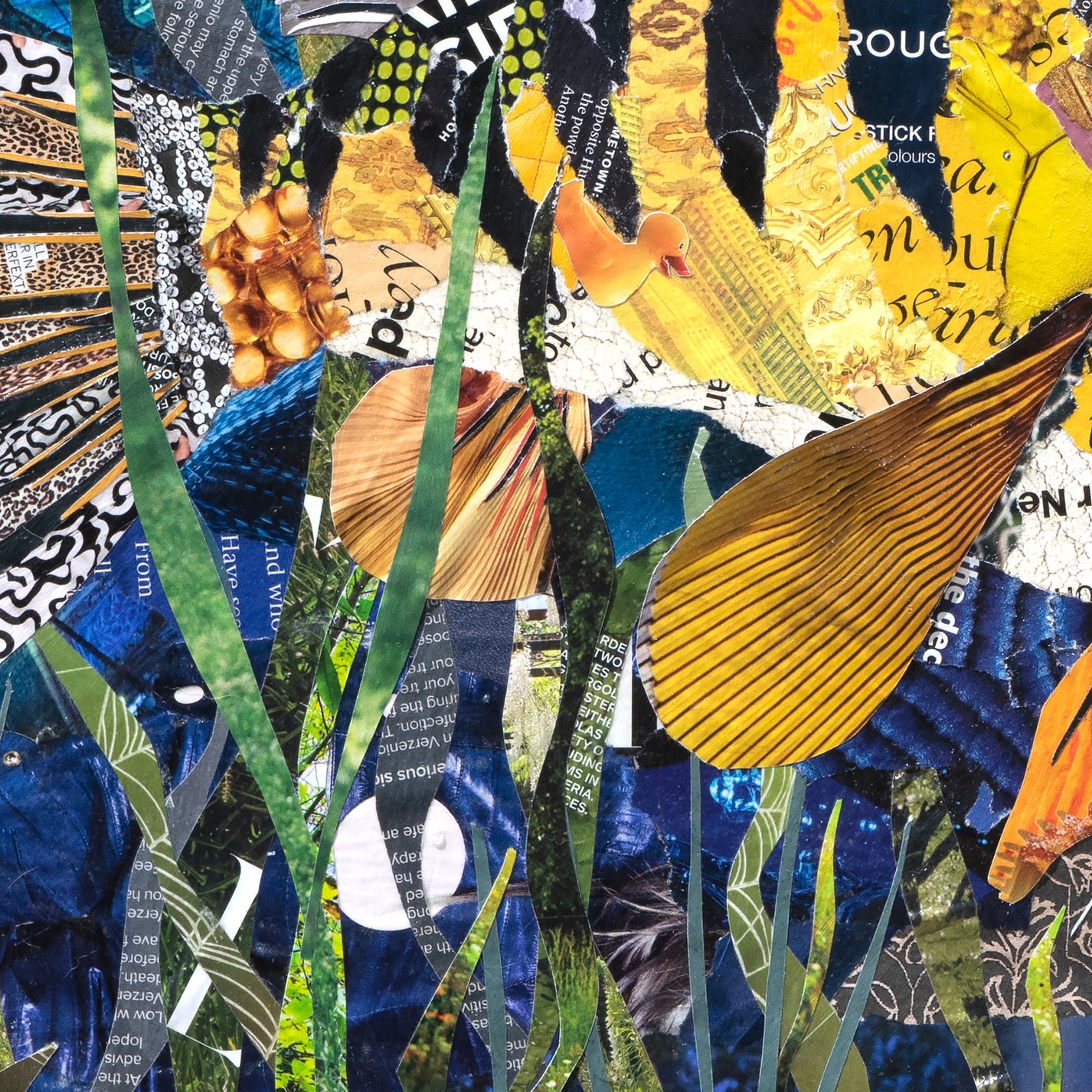 Yellow Perch Collage Art – Deborah Shapiro Art
