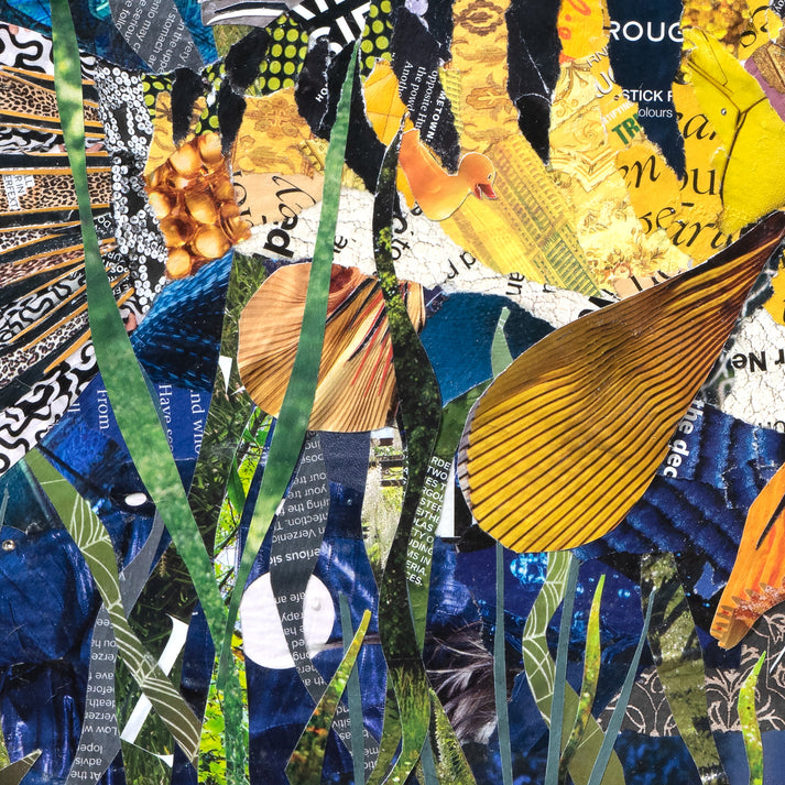 Yellow Perch Collage Art – Deborah Shapiro Art